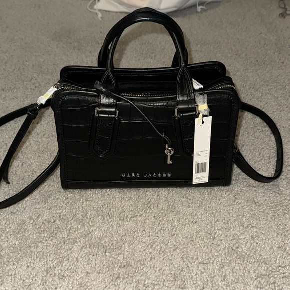Marc Jacobs | Bags | Marc Jacobs Black Embossed Leather Small Tote Bag ...